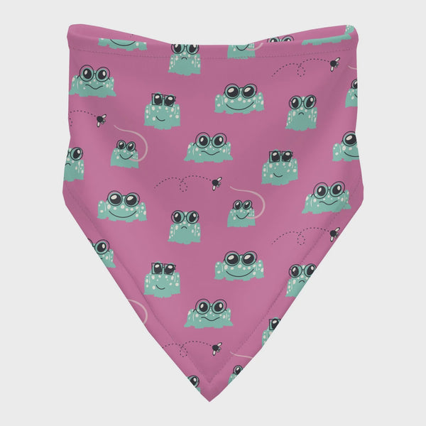 Bandana Bib-Tulip Bespeckled Frogs - The Burlap Buffalo
