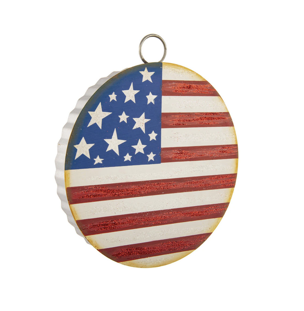 Mini Hamilton Galvanized Art-American Flag Charm - The Burlap Buffalo