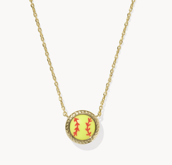 Kendra Scott Softball Pendant Gold - The Burlap Buffalo