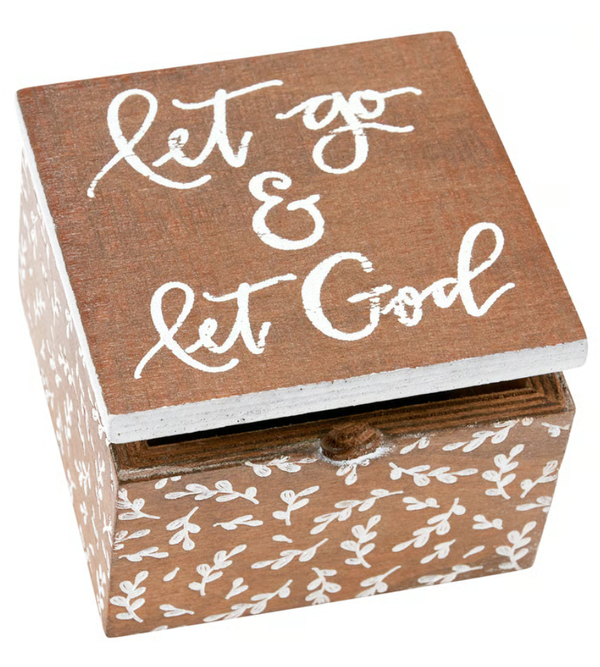 Let Go & Let God Little Hinged Box - The Burlap Buffalo