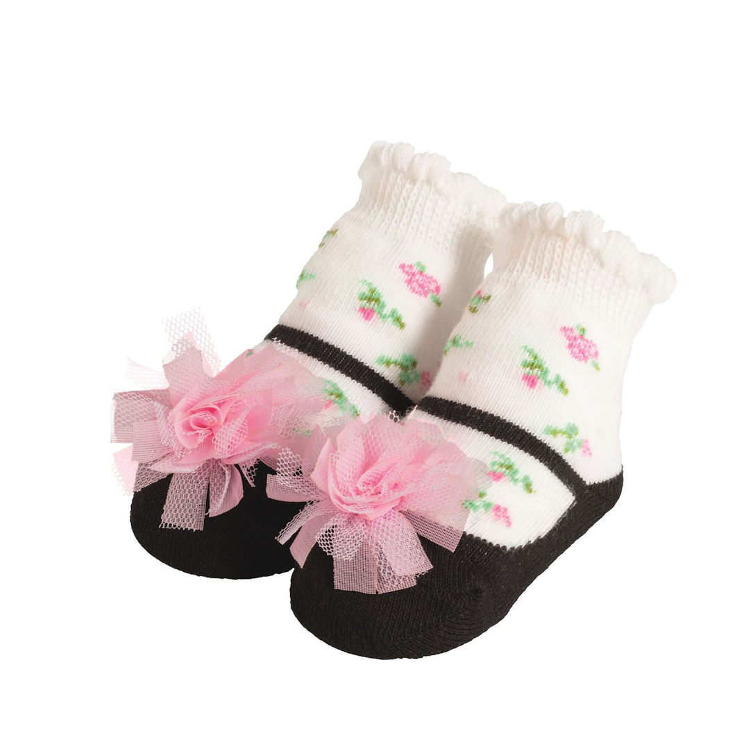 Baby Rose Print Mary Jane Socks - The Burlap Buffalo