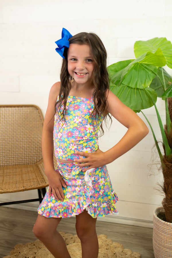 All Over Floral Printed Tween Tank - The Burlap Buffalo